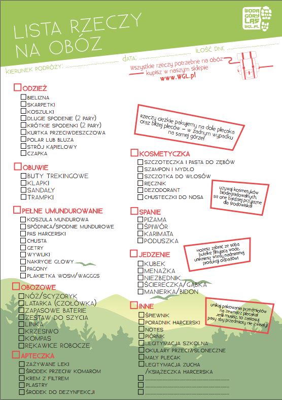 Jak spakować plecak na obóz?